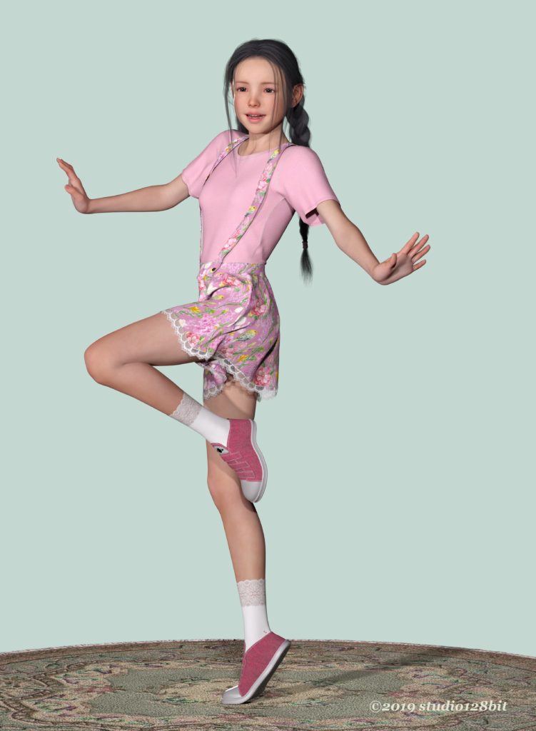 DAZ studio 3DCG Take38- Kawaii Overalls & Lori Hair – 3DCG studio128bit